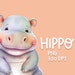 Hippo Watercolor Clipart, Cute Hippo Clipart PNG, Baby Hippopotamus ...