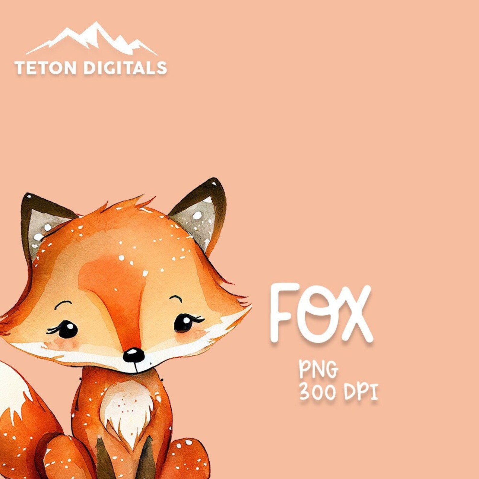 Fox Watercolor Clipart Cute Fox Clipart PNG Baby Fox Clipart - Etsy