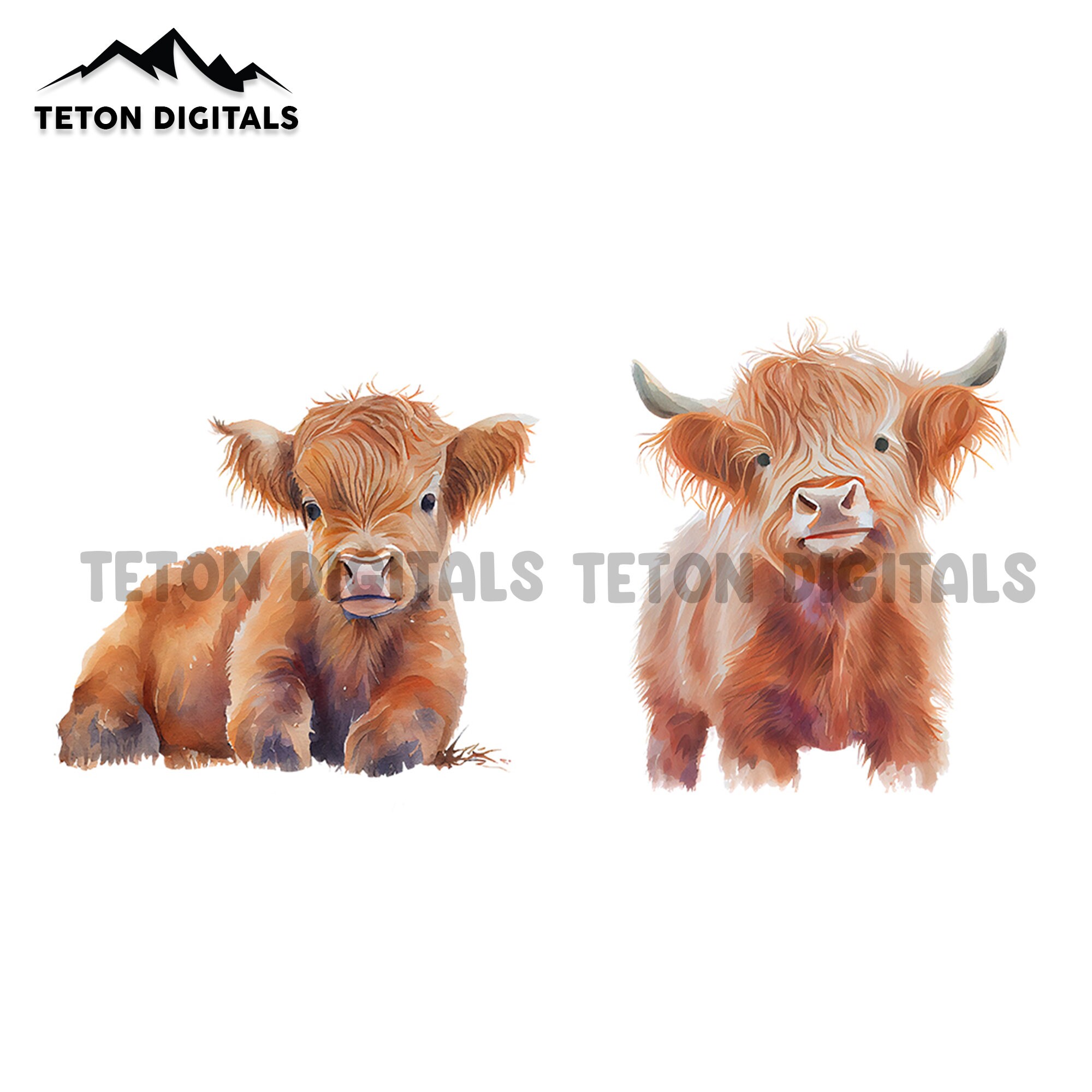 Cow Clipart PNG Bundle 10 Cute Cow Watercolor Clipart PNG - Etsy