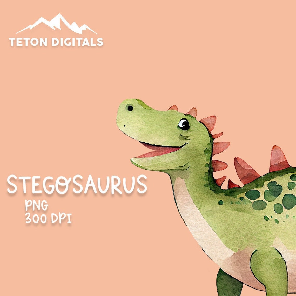 Stegosaurus Watercolor Clipart, Cute Stegosaurus Clipart PNG ...