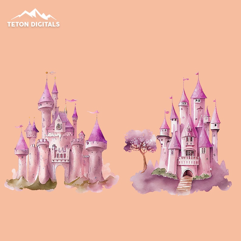 Princess Castle Clipart PNG Bundle Magical and Mystical - Etsy