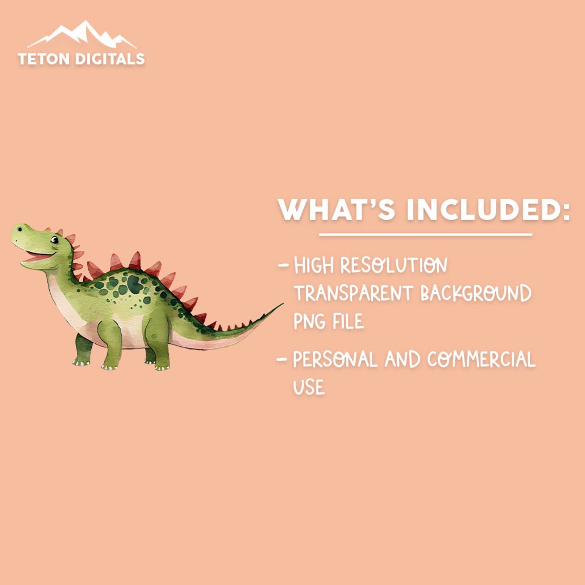 Stegosaurus Watercolor Clipart Cute Stegosaurus Clipart PNG - Etsy