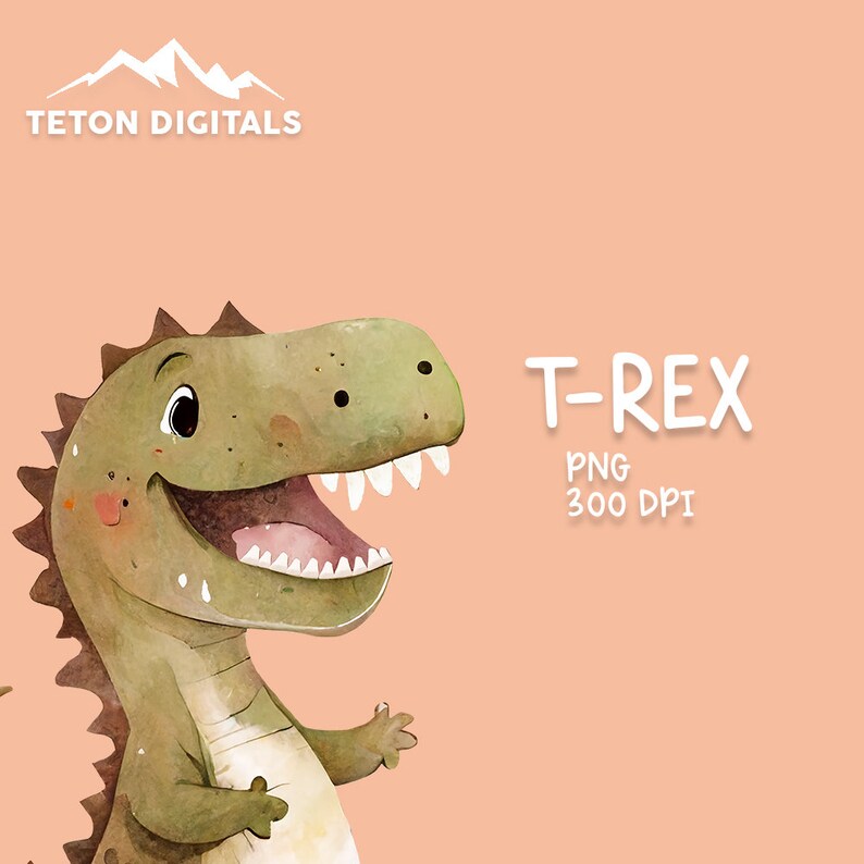 Dinosaur Clipart PNG Bundle Cute Dinosaur Clipart PNG - Etsy