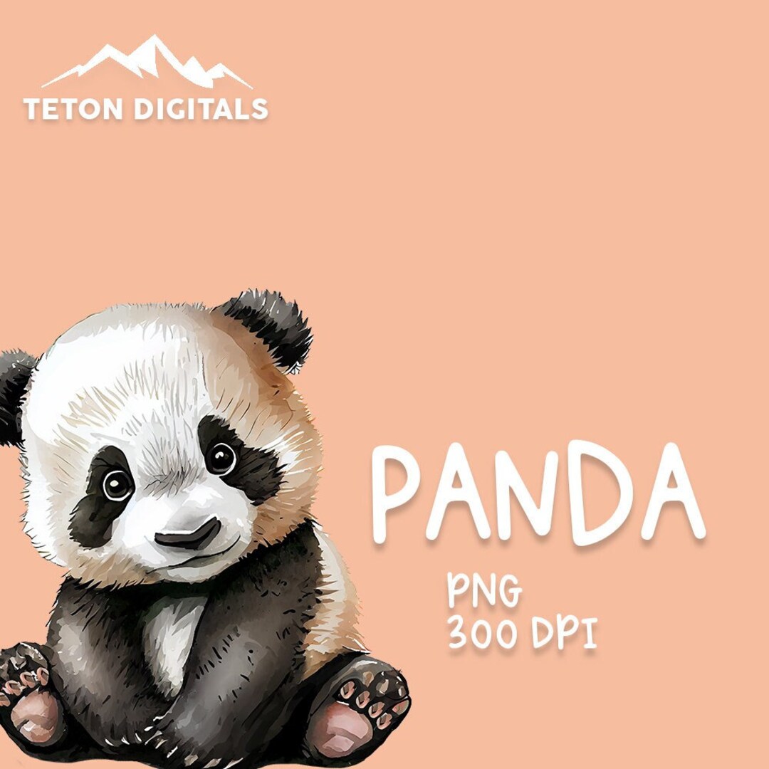 Panda Watercolor Clipart, Cute Panda Clipart PNG, Baby Panda Clipart ...