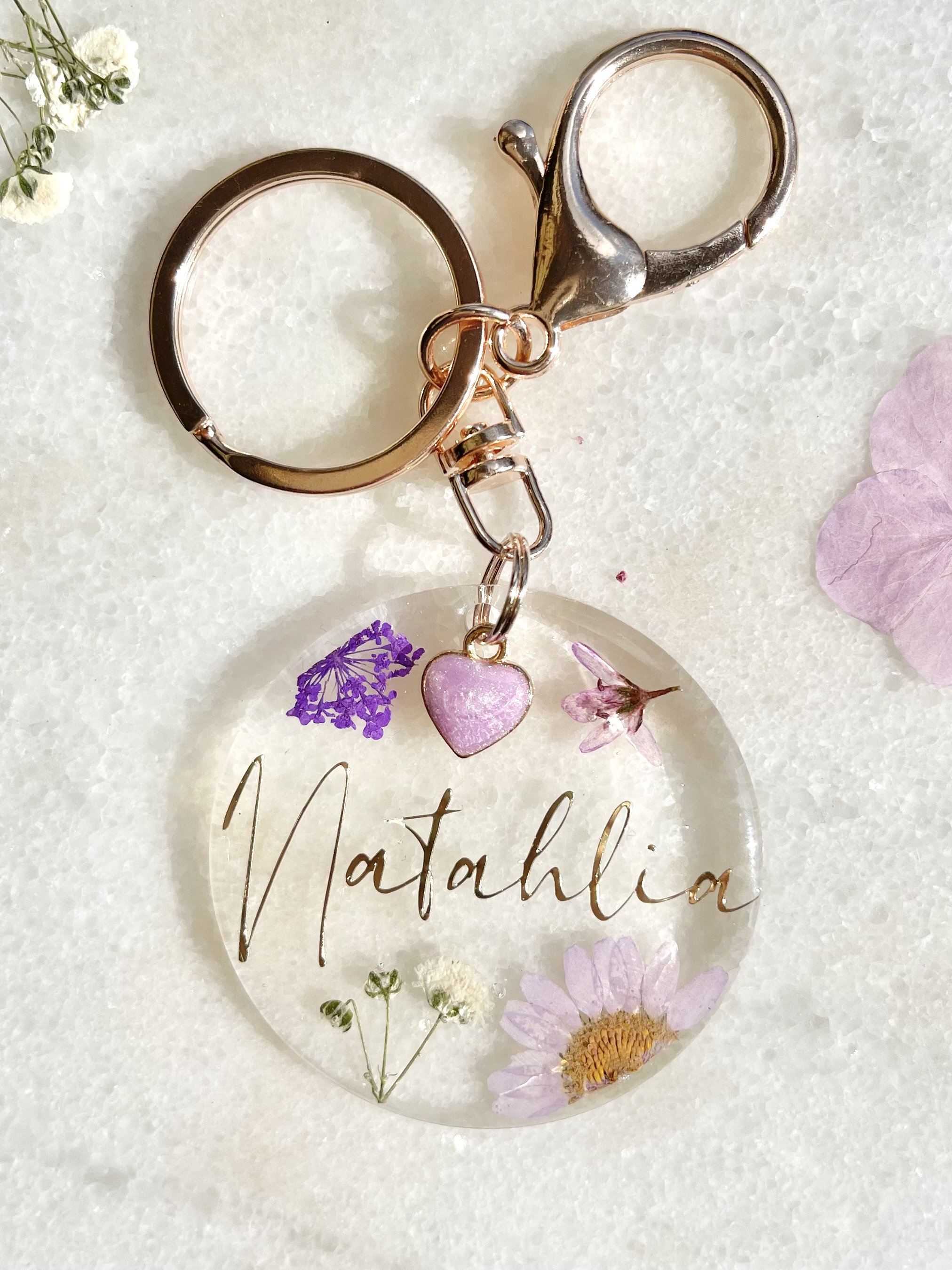 Personalised Flower Acrylic Keyring / Personalised Keyring / - Etsy ...