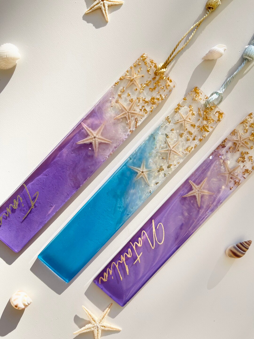 Personalised Resin Bookmark/ Ocean Bookmark/ Custom Bookmark/ Tassel ...