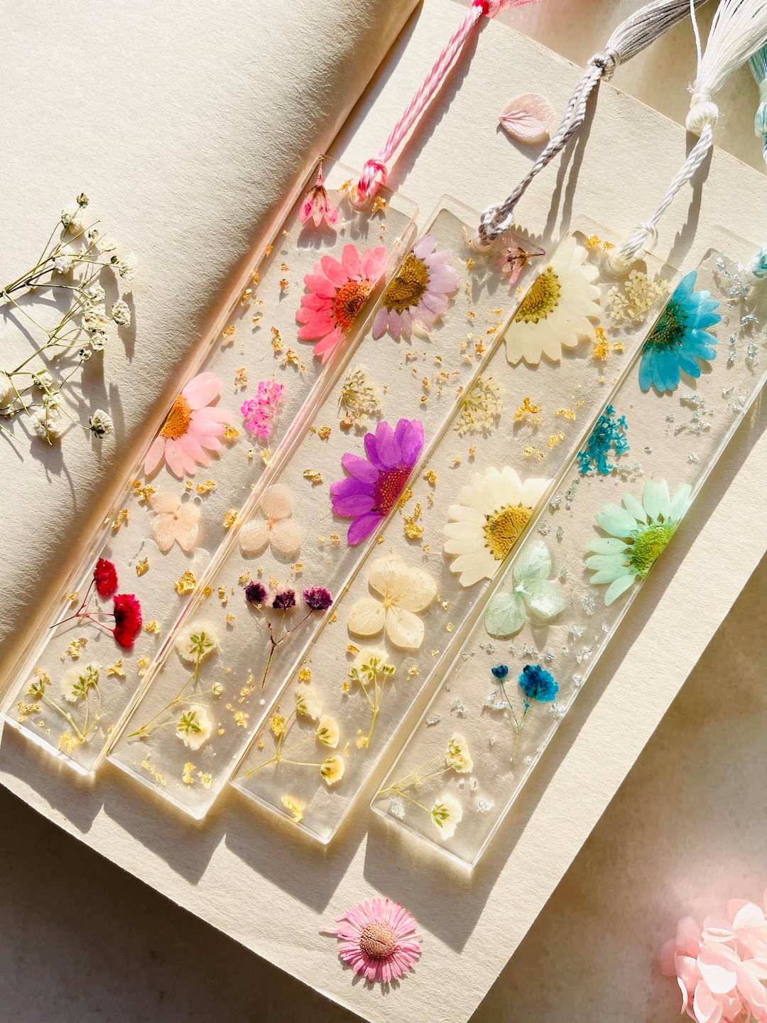 Personalised Resin Bookmark/ Floral Bookmark/ Custom Bookmark ...