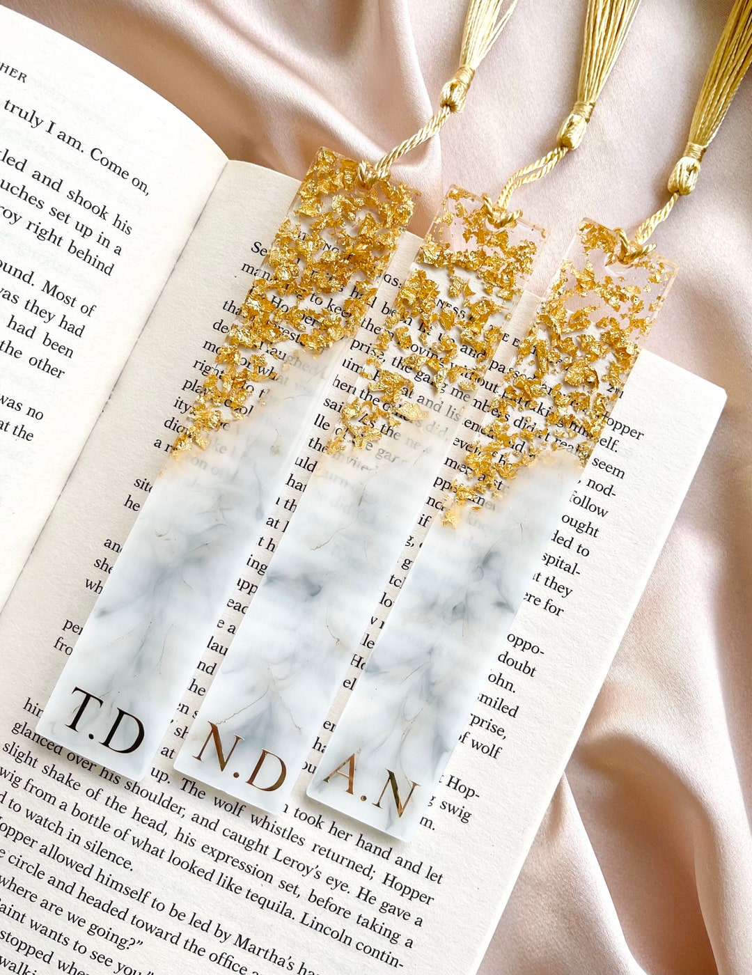 Marble Bookmark / Resin Bookmark / Resin Marble Bookmark / Personalised ...