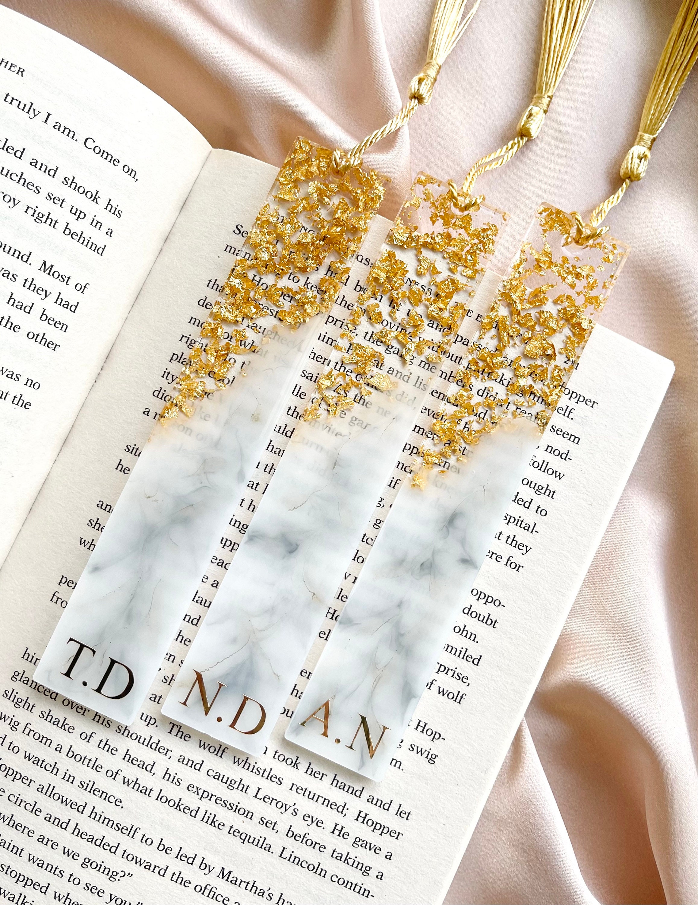 Marble Bookmark / Resin Bookmark / Resin Marble Bookmark / Personalised ...