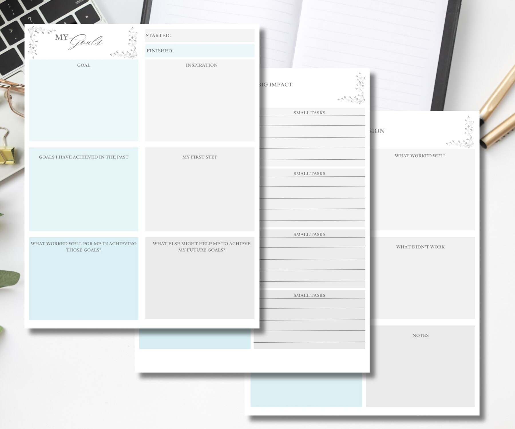 Goal Planner, Digital Printable Planner, Productivity Planner, Goal ...