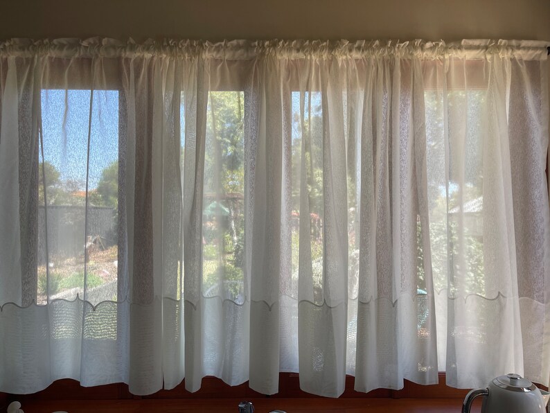107cm Drop Sheer Curtain Voile ivory Rod Pocket Continuous Fabric Buy ...