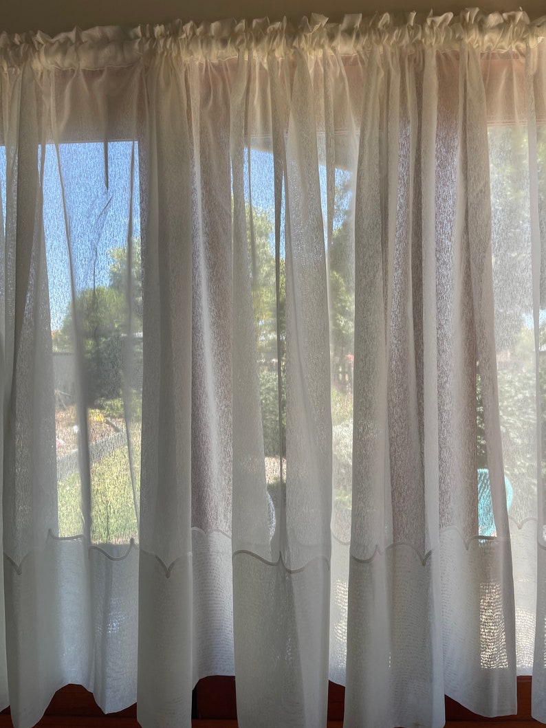 107cm Drop Sheer Curtain Voile ivory Rod Pocket Continuous Fabric Buy ...