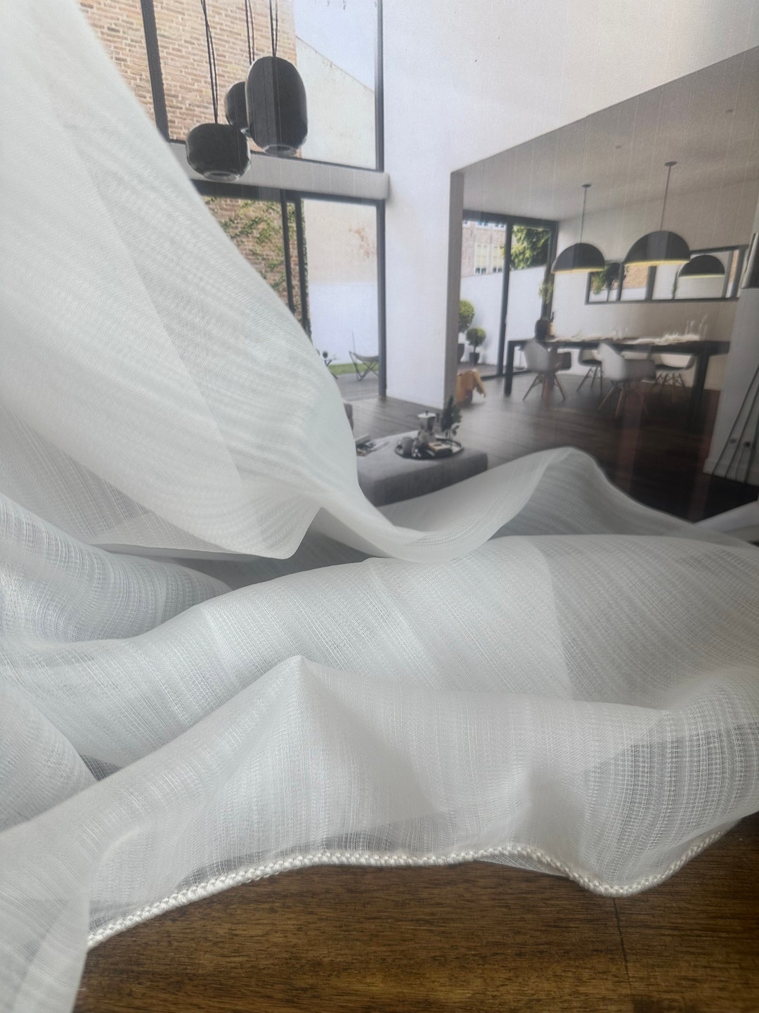 Sheer Curtain Fabric 1 Metre by Long 320 Cm Drop Shale Mandeville ...