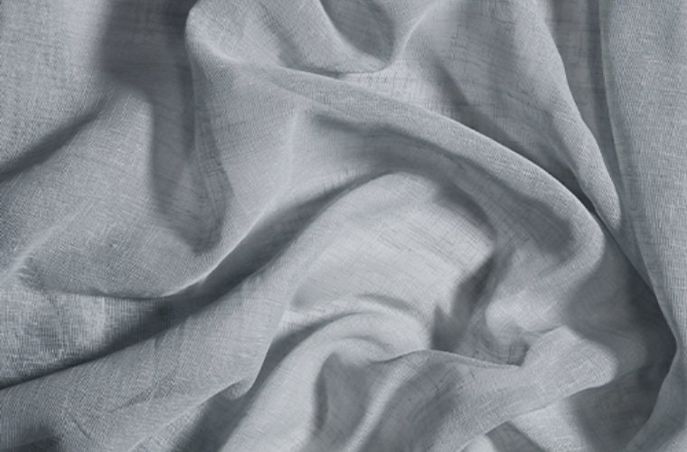 Linen Look Sheer Curtain Fabric -SOUTHPORT CUMULUS Grey- 330cm Drop ...