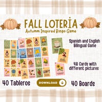 BINGO Game {autumn Theme} - Etsy