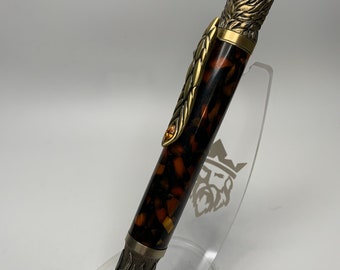 Handcrafted Phoenix Rising Twist Pen in Antique Brass & - Etsy