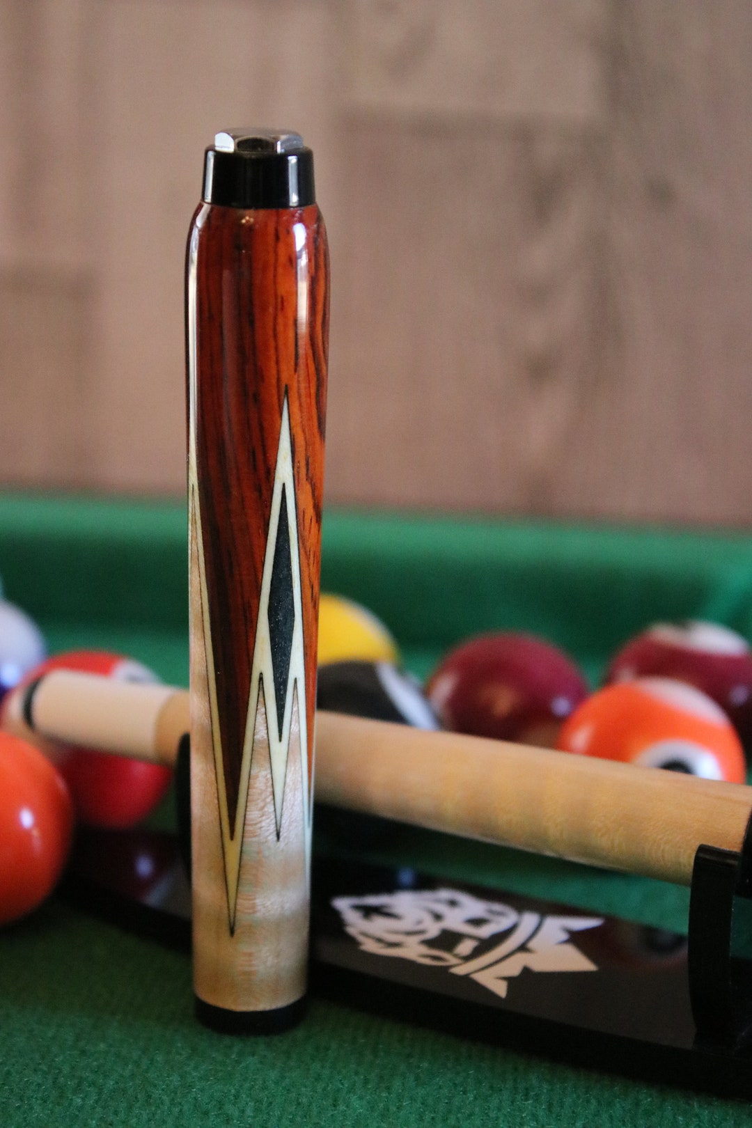 Pool Cue Rollerball Pen With Custom Inlay With Cocobolo/ Holly ...