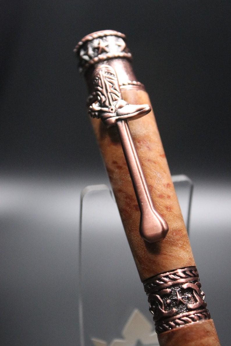 Western Americana Twist Pen in Antique Copper With Red Coolibah - Etsy