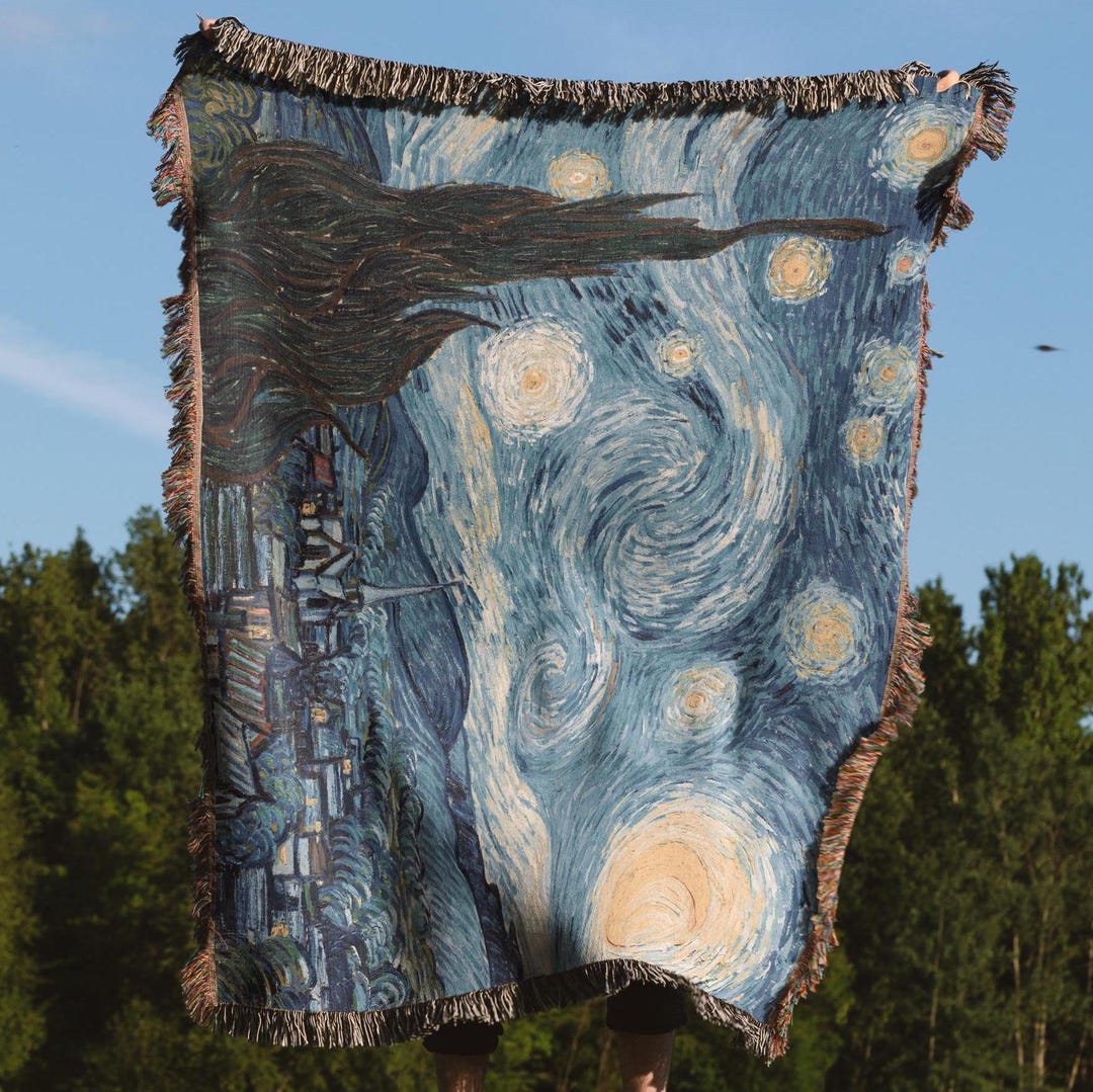 The Starry Night Woven Throw Blanket, Vincent Van Gogh Woven Tapestry ...