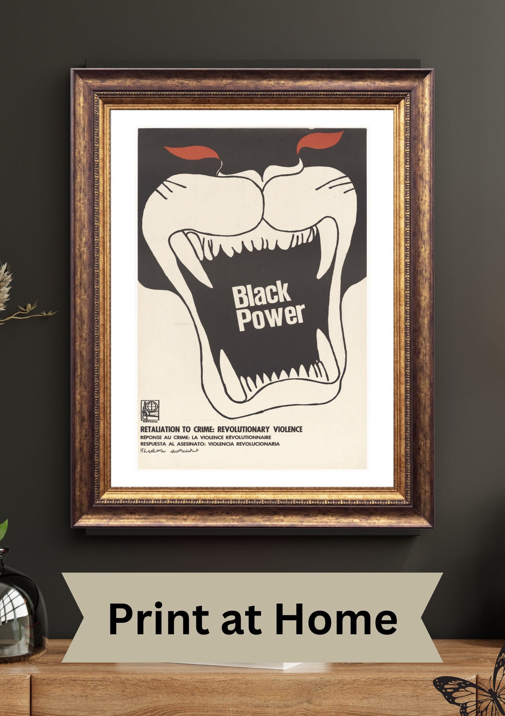 Black Power Poster - Vintage Black Panther Art - Instant Download ...