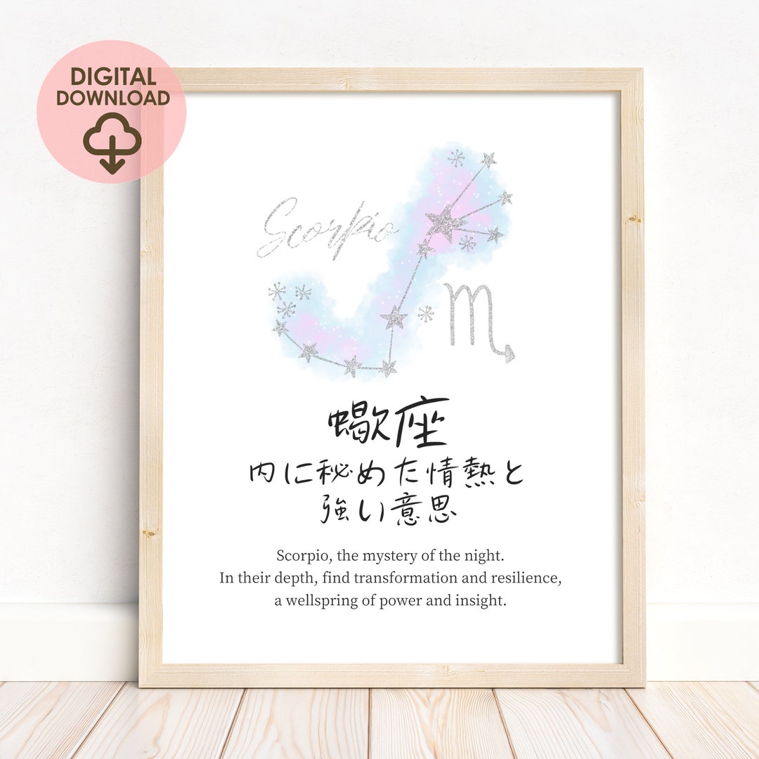 Printable Scorpio Wall Art, Zodiac Sign Room Decor, Scorpio ...