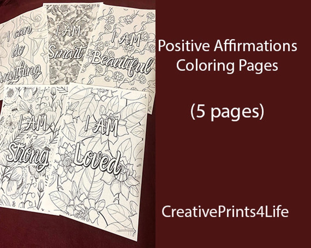 Positive Affirmations | Affirmations Coloring Book | Coloring Pages ...
