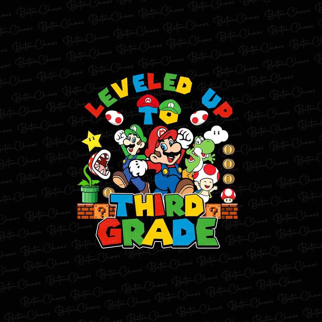 Leveled up to Third Grade Png, Back to School Png for Gamers, 1st Day ...