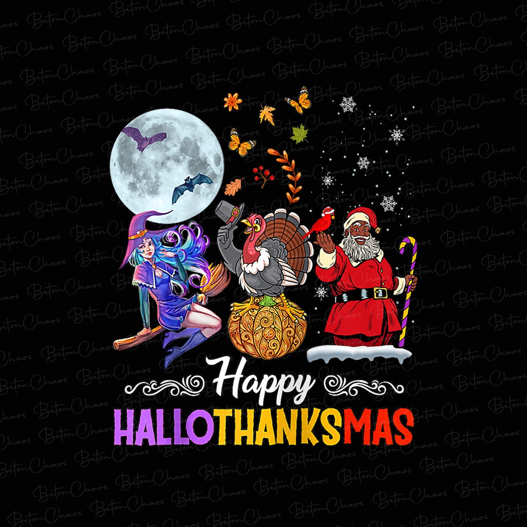 Happy Hallothanksmas PNG Clipart Fall PNG - Etsy