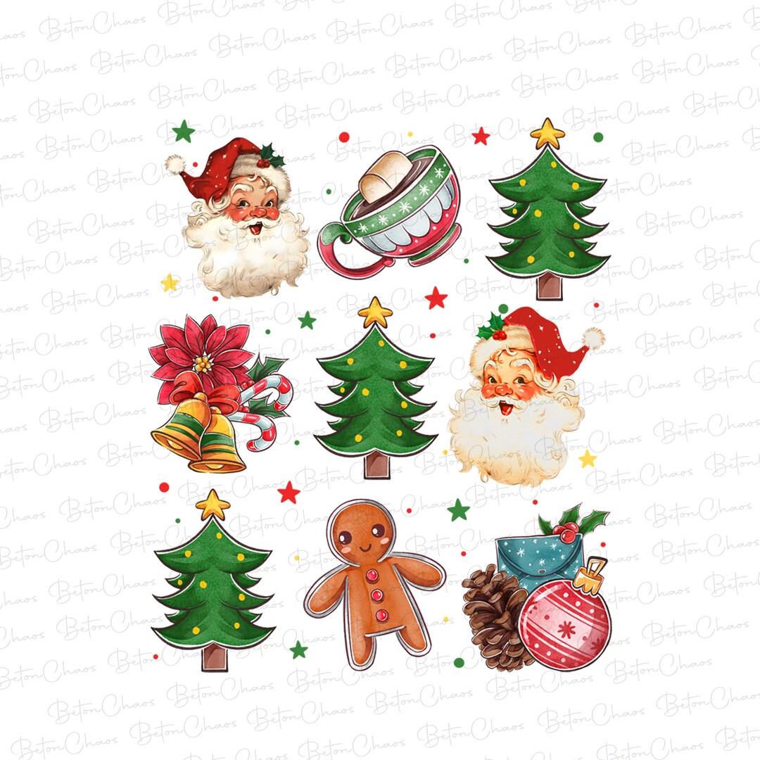 Santa Claus Doodles Png-christmas Sublimation Digital Design - Etsy