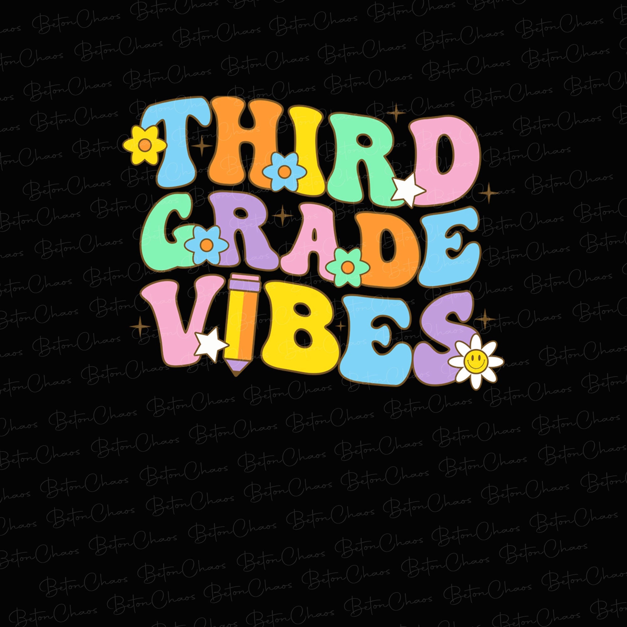 Third Grade Vibes Png 3rd Grade Groovy Png Back to School - Etsy