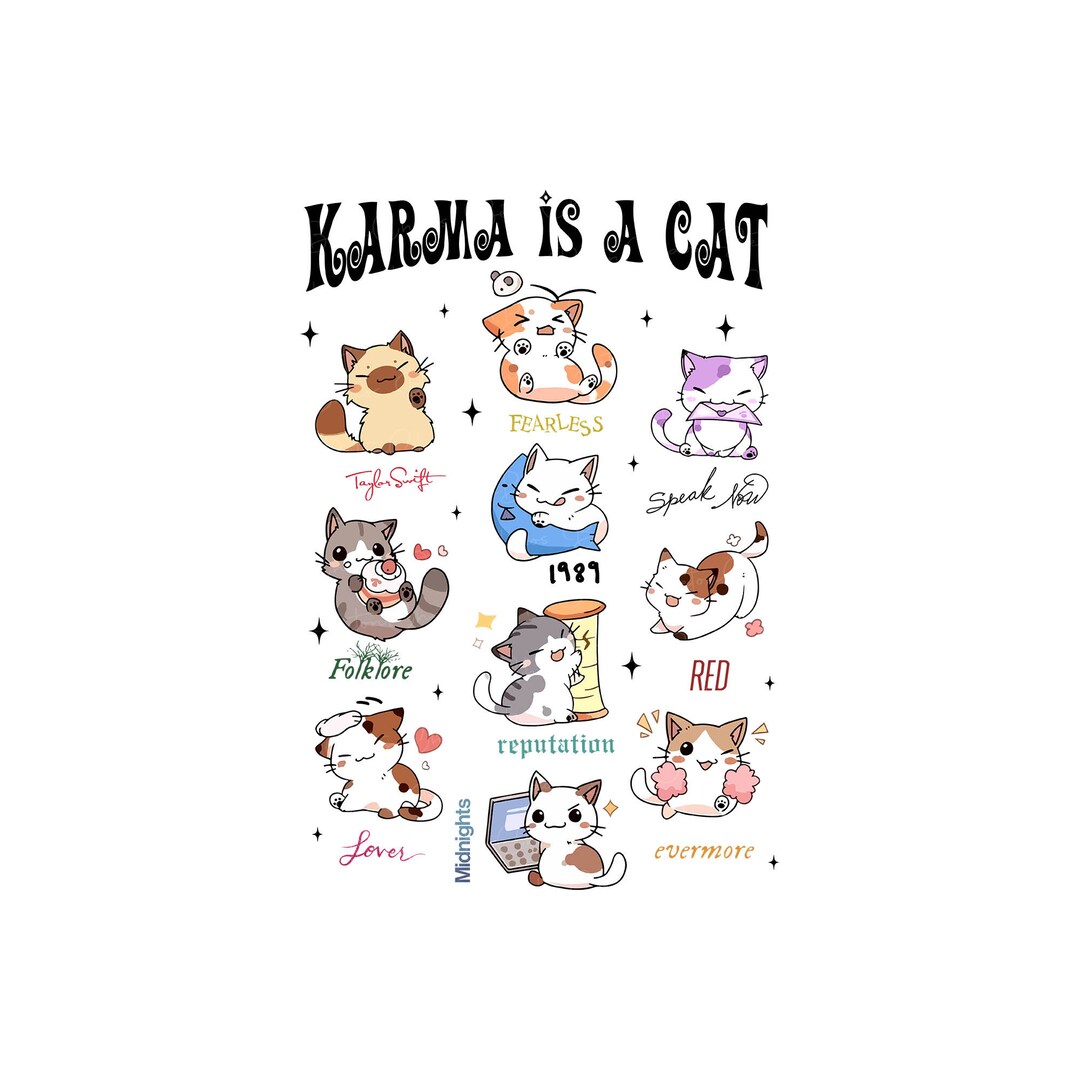 Karma is A Cat Eras Png, Cat Era Tour Taylo Png, Karma Png, Taylor Eras ...