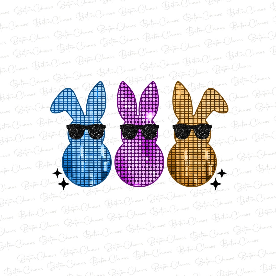 Glitter Easter Bunnies PNG Easter PNG Faux Sequins Cute Bunny Shirt ...