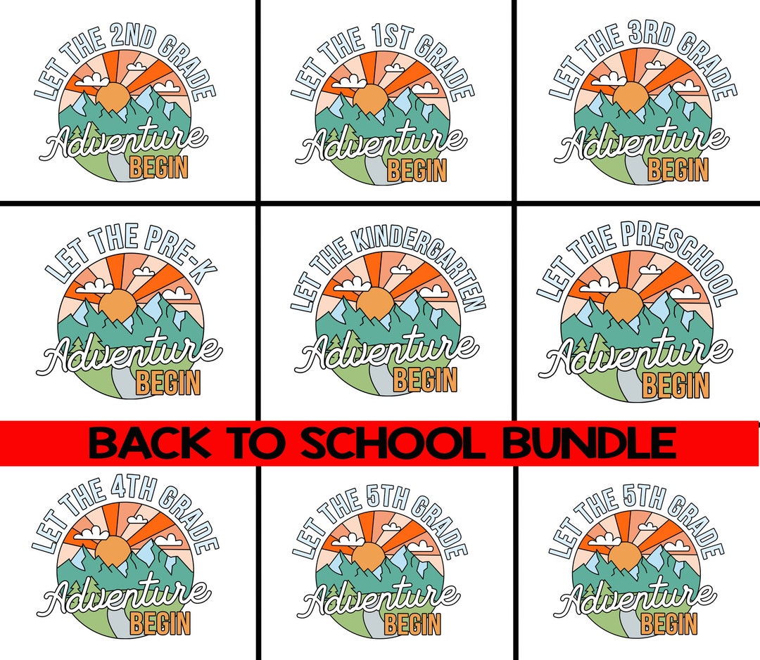 Back to School Png Bundle, Let the Kindergraten Adventure Begin , Pre K ...