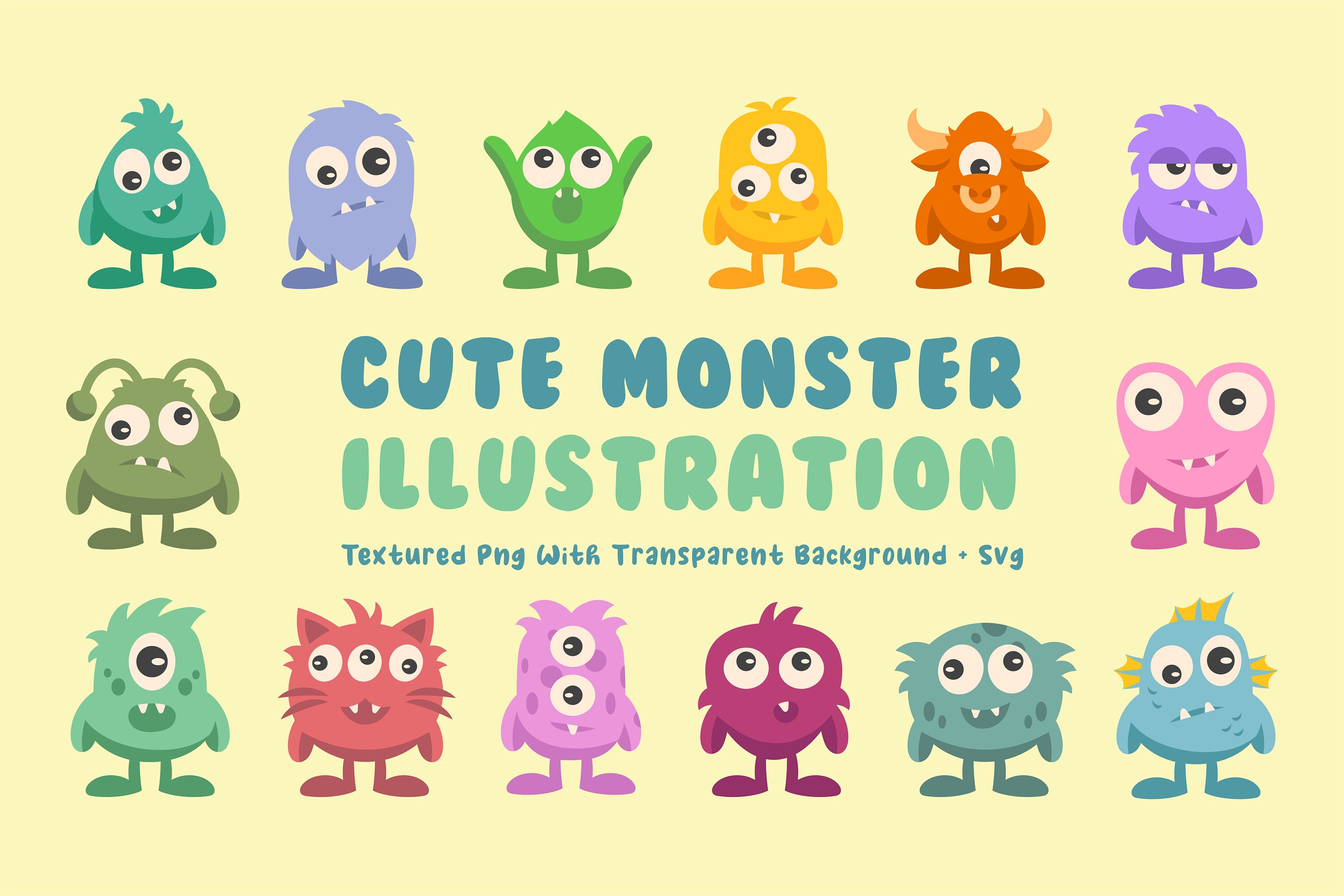 28 Cute Monster Illustration, Baby Monster SVG Bundle, Little Monsters ...