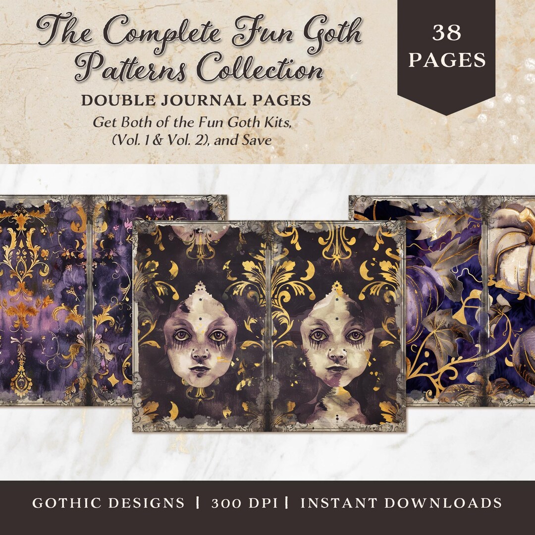Complete Fun Gothic Junk Journal PAGES, Kit, Halloween, Fall, Autumn ...