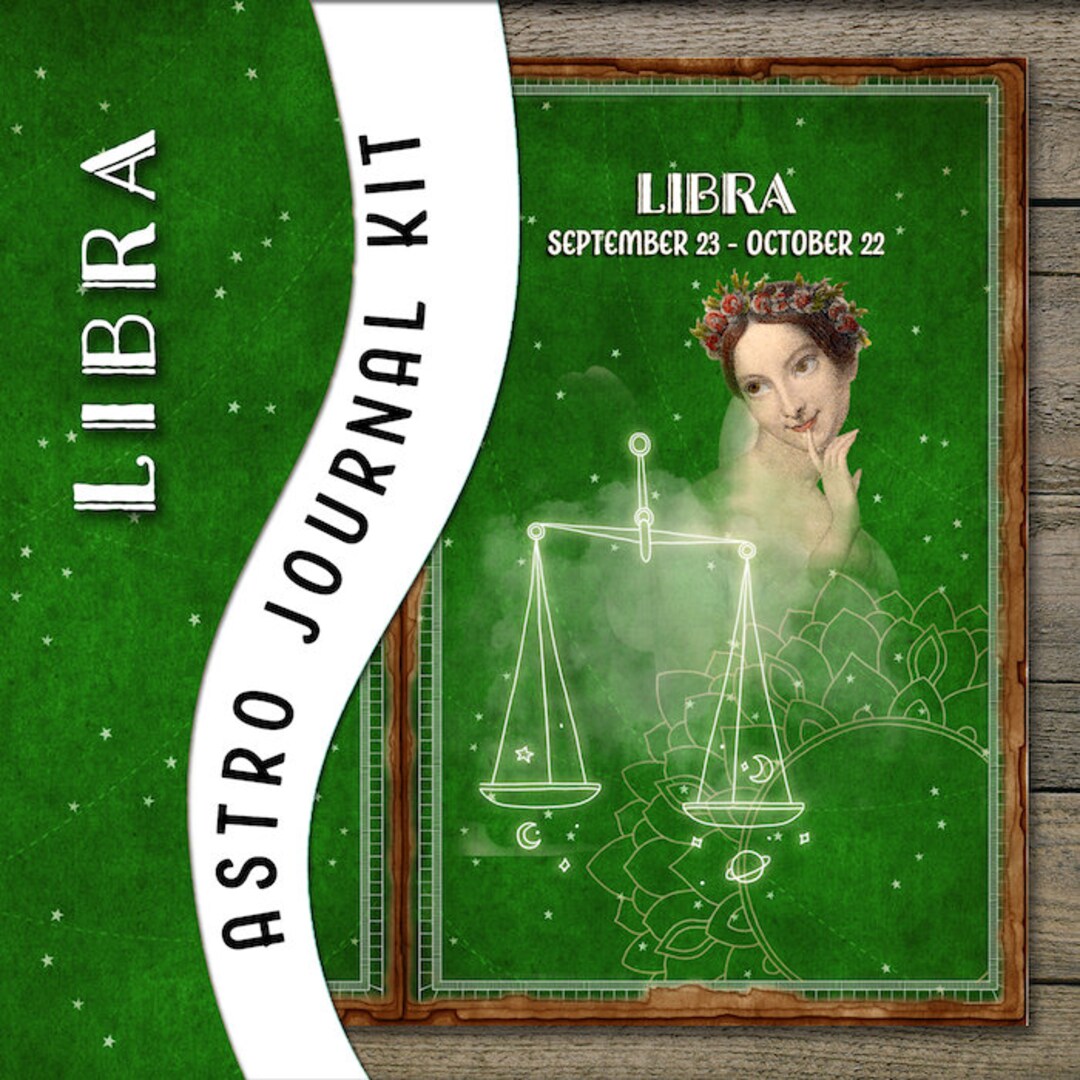 Libra Astro Journal, Libra Zodiac Journal, Astrology, Celestial, Zodiac, Journal Kit, Junk ...
