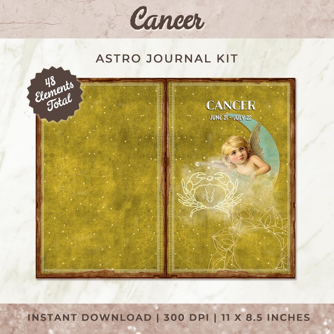 Cancer Astro Journal, Cancer Zodiac Journal, Astrology, Celestial ...