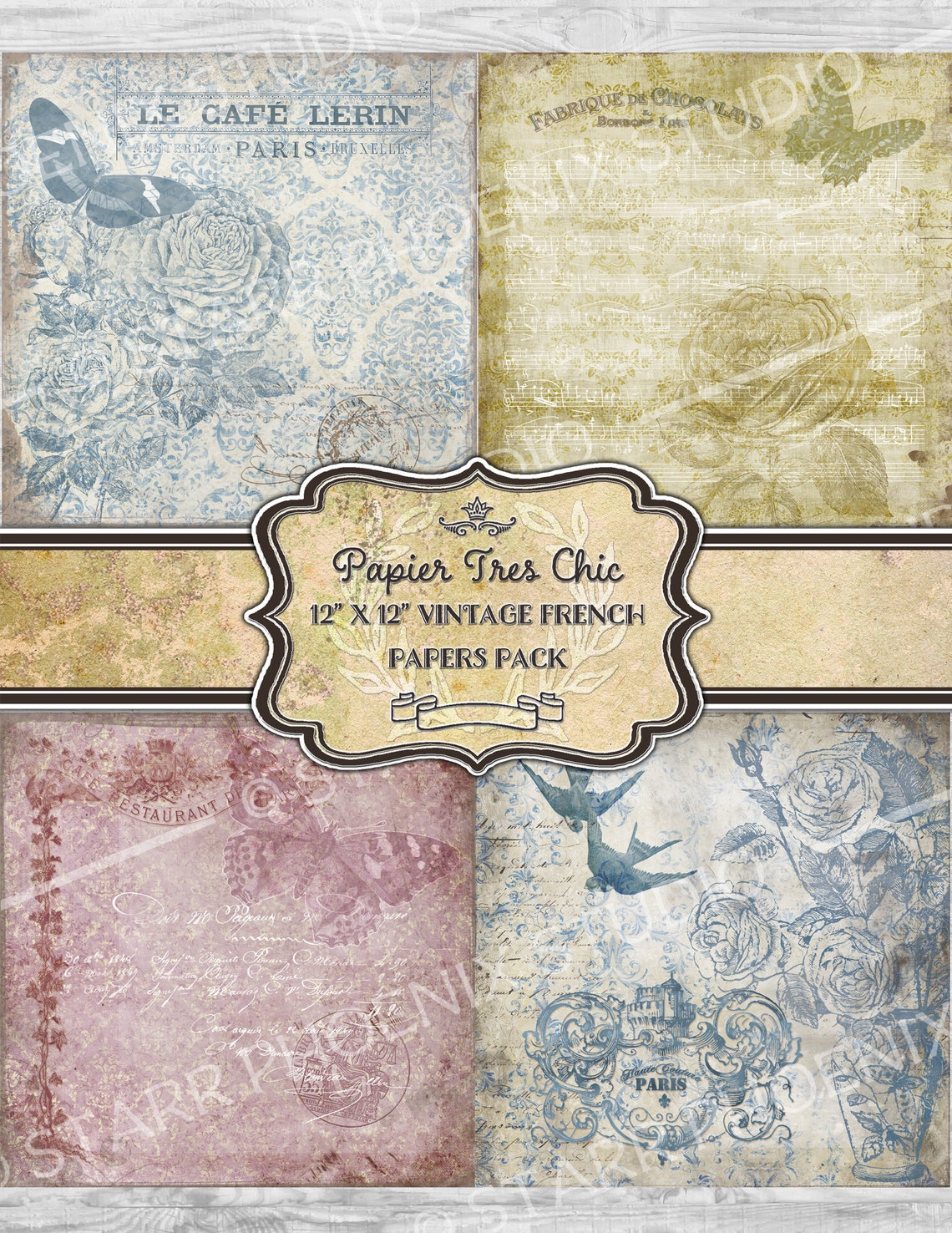 12 X 12 Vintage French Papers French Style Pastel 12 - Etsy