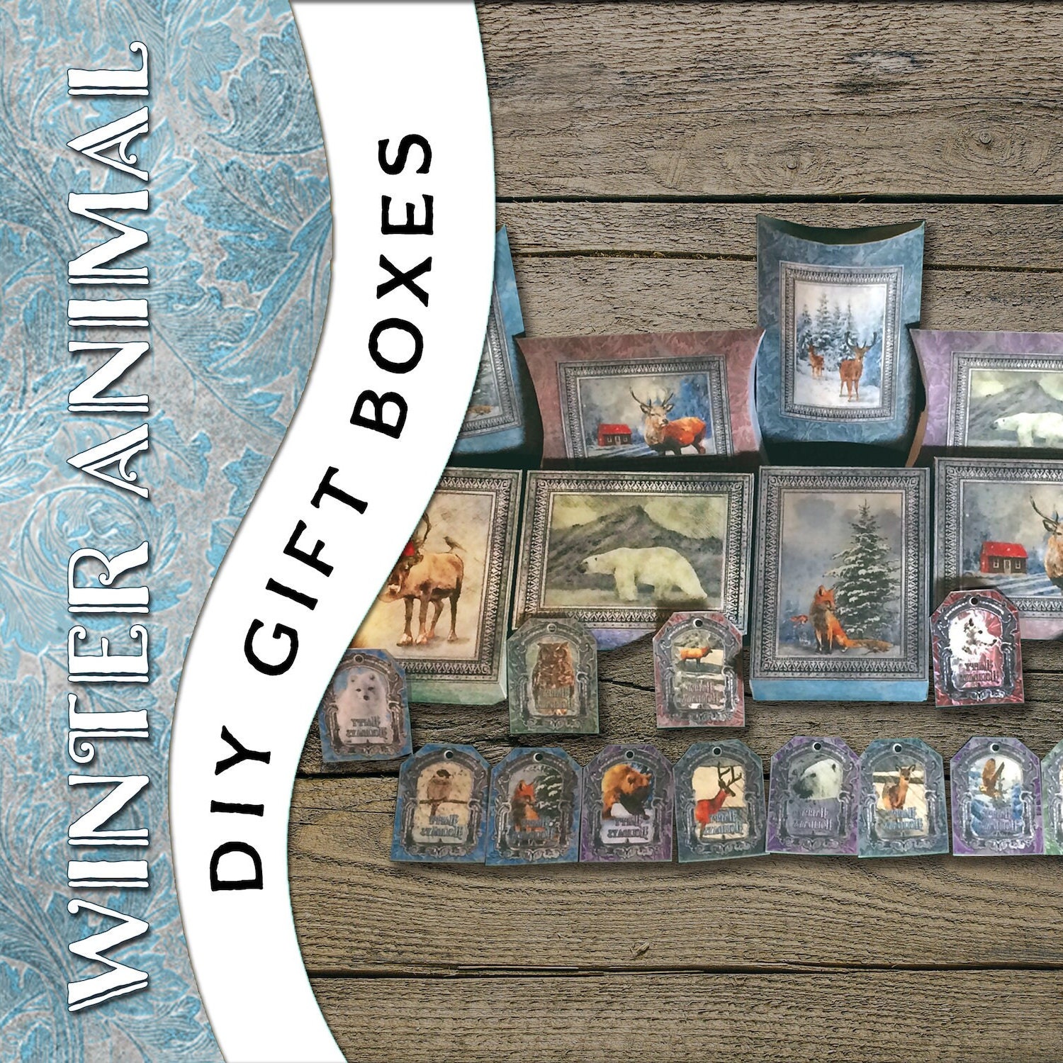 DIY Winter Animal Gift Boxes, Small Gift Boxes, Winter Themed Gift ...