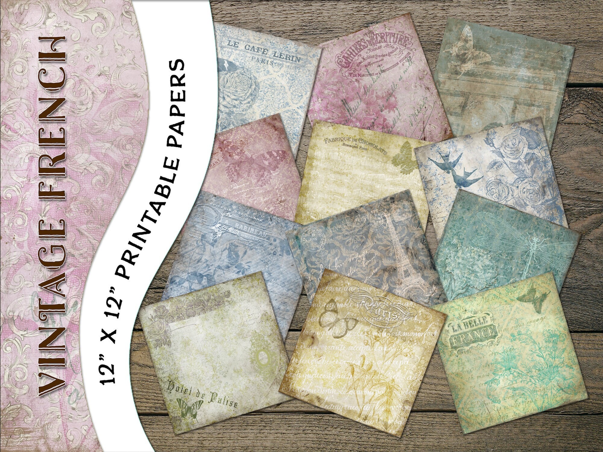 French Inspired Scrapbook Paper