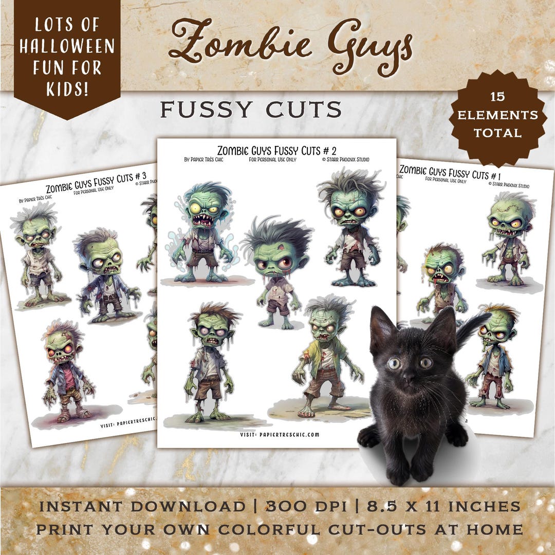 Zombie Guys Fussy Cuts, Kids Crafts, Cut Outs, Pumpkins, Cats, Zombies ...