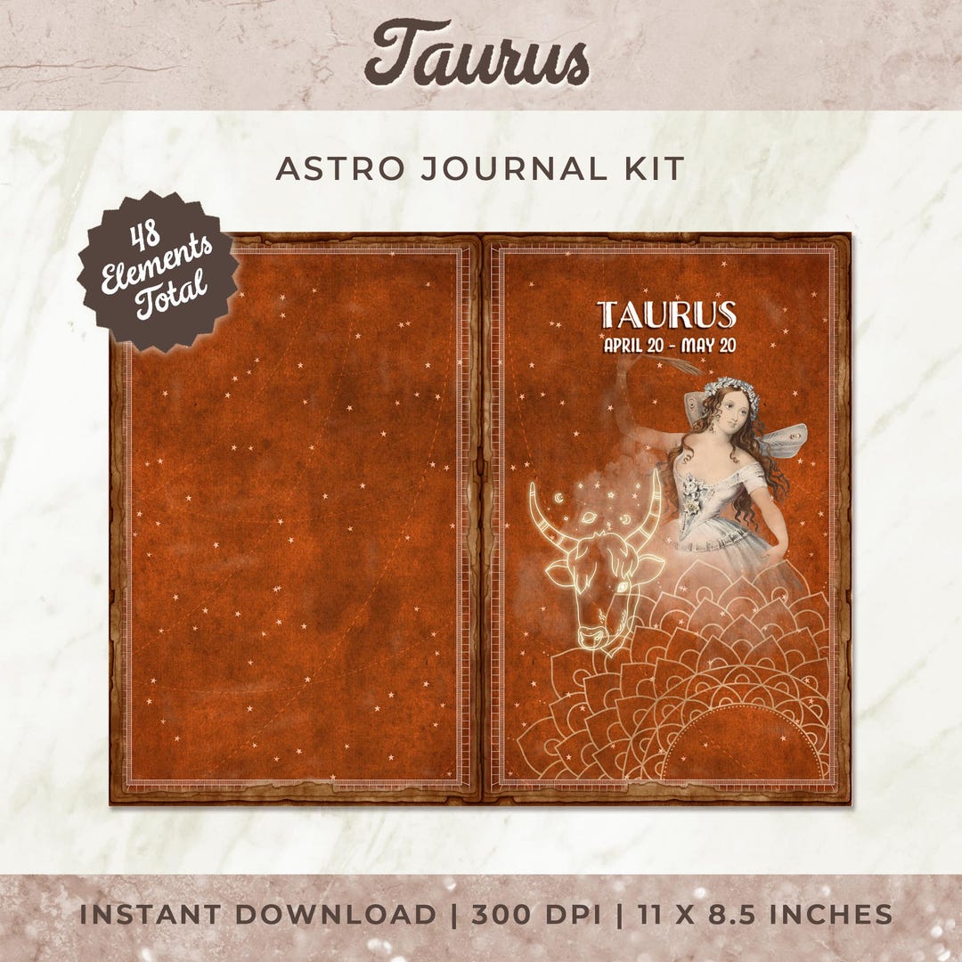 Taurus Astro Journal, Taurus Zodiac Journal, Astrology, Celestial ...