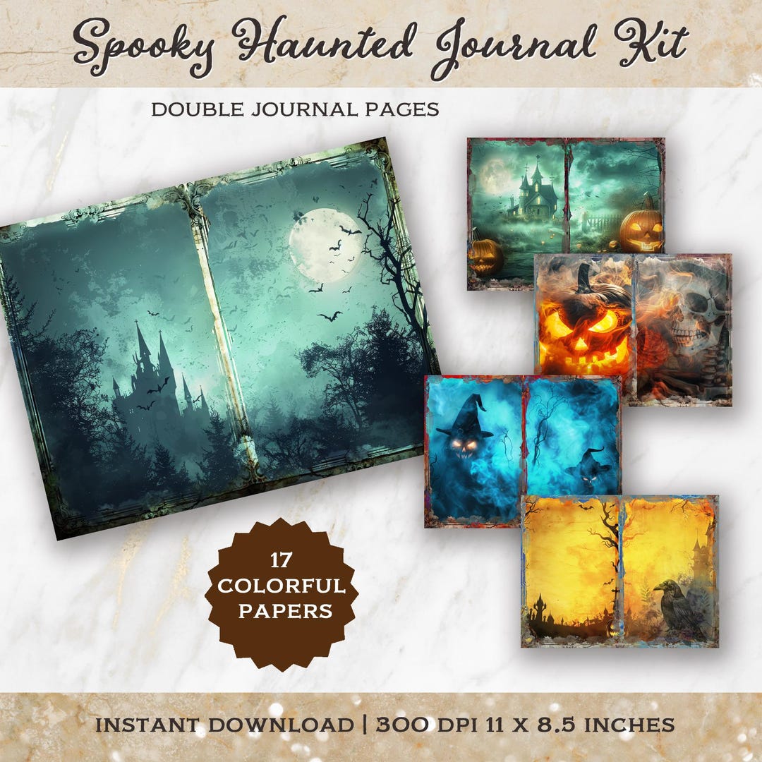 Spooky Haunted Junk Journal PAGES, Kit, Fall, Autumn, Spooky, Gothic ...