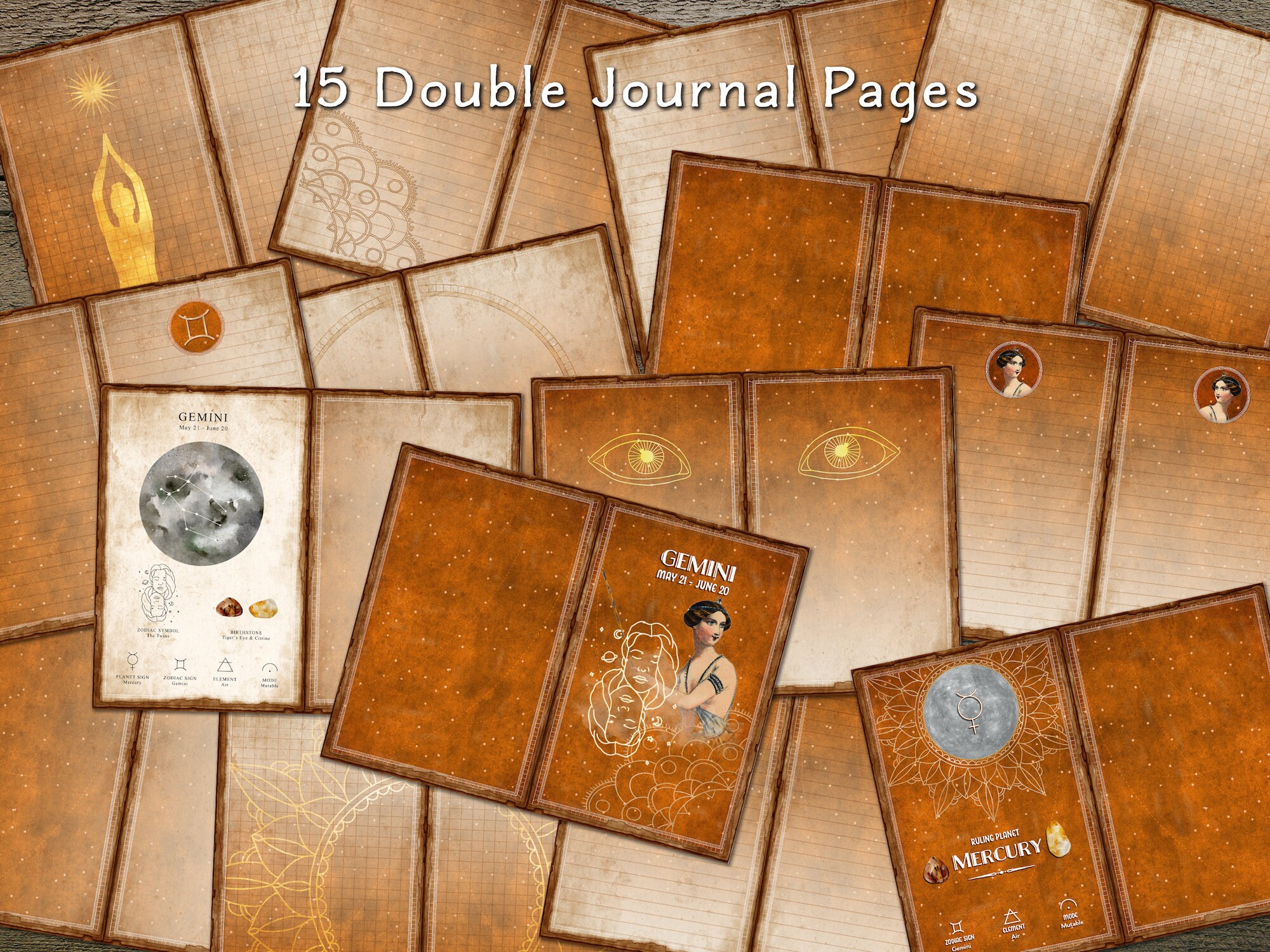 Gemini Astro Journal, Gemini Zodiac Journal, Astrology, Celestial ...