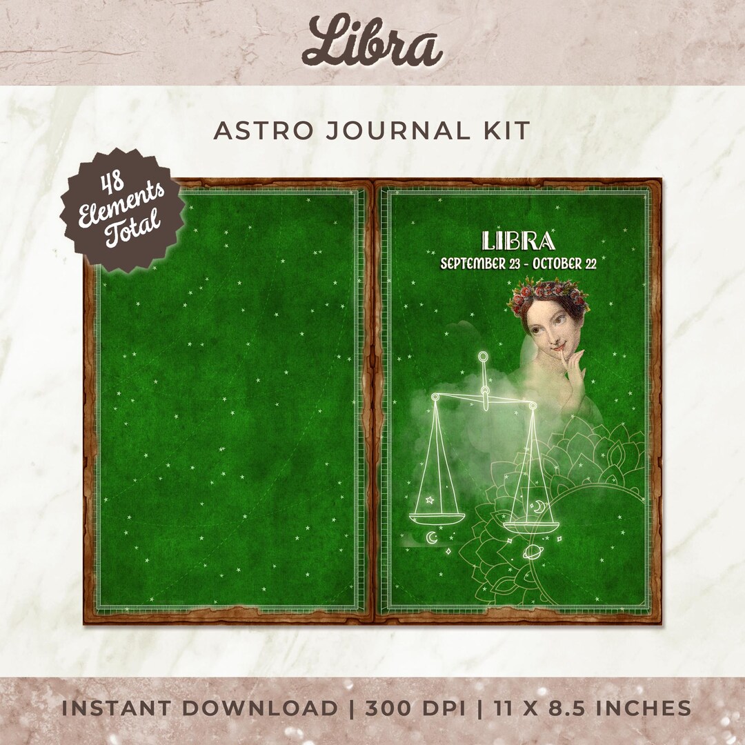 Libra Astro Journal, Libra Zodiac Journal, Astrology, Celestial, Zodiac ...