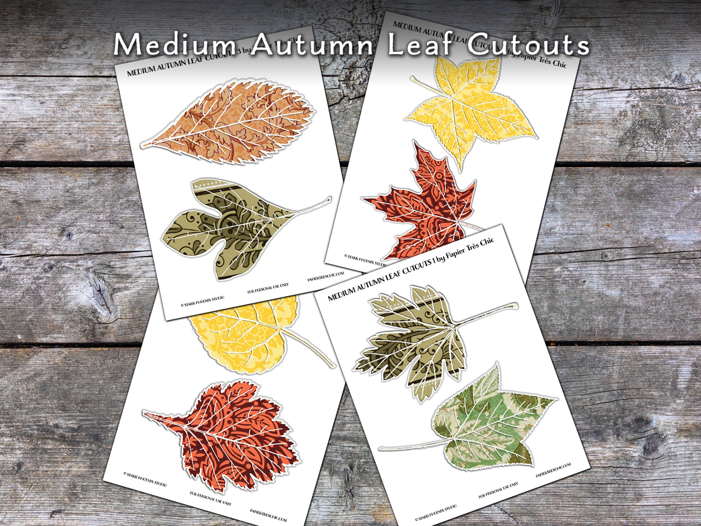 Autumn Leaves Cutouts, Autumn Antique Papers Kit, Autumn, Journal Kit ...
