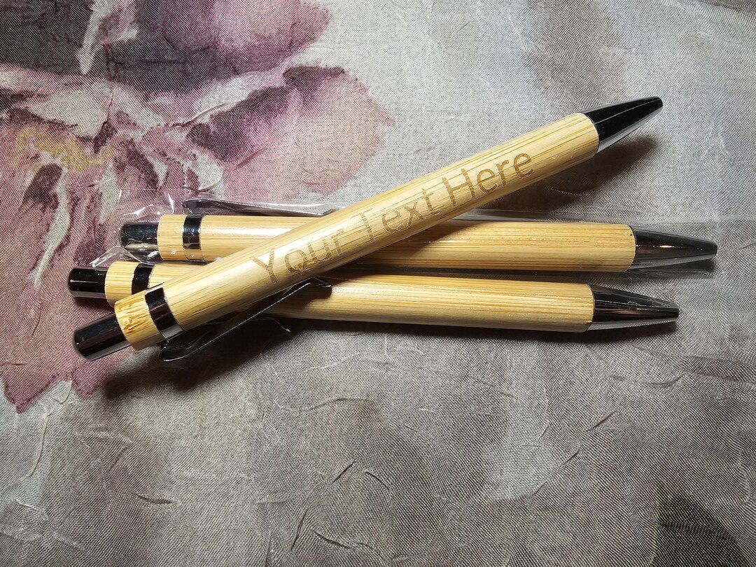 Custom Engraved Bamboo Pen Personalized - Etsy