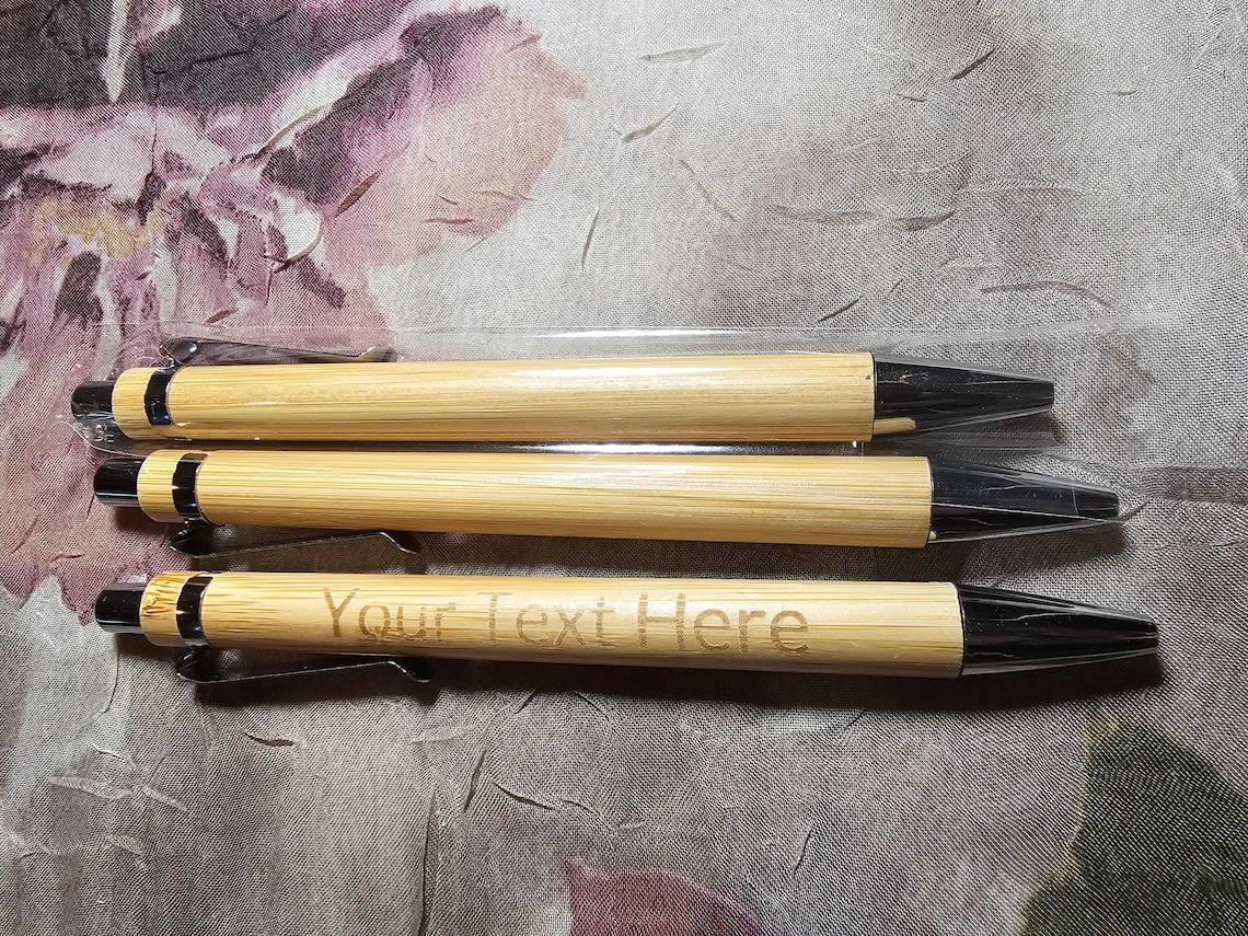 Custom Engraved Bamboo Pen Personalized - Etsy