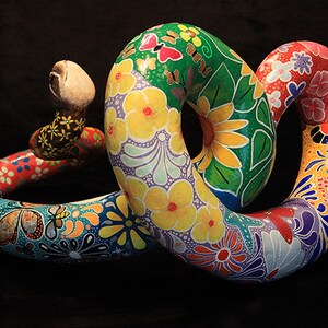 Snake Sculpture, Mexican Talavera Rattlesnake, Snake Sculpture, Mexican ...