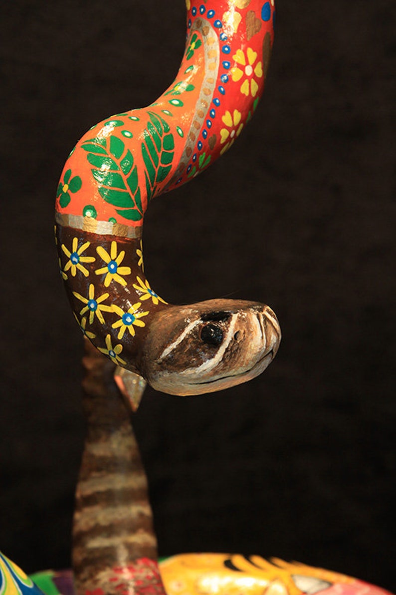 Snake Sculpture, Mexican Talavera Rattlesnake, Snake Sculpture, Mexican ...